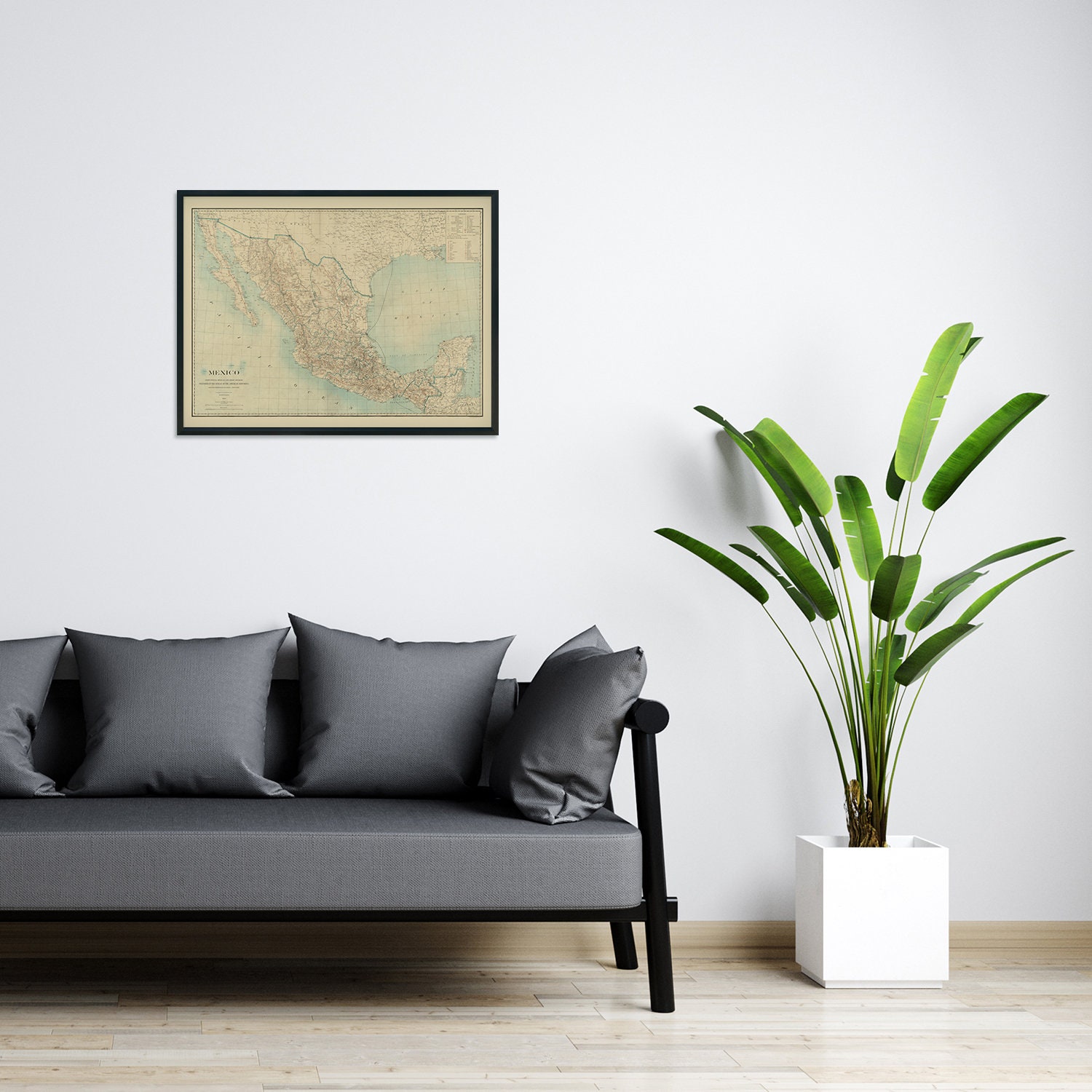 1900 Mexico Map Poster Vintage Mapa De Mexico Wall Art - Etsy