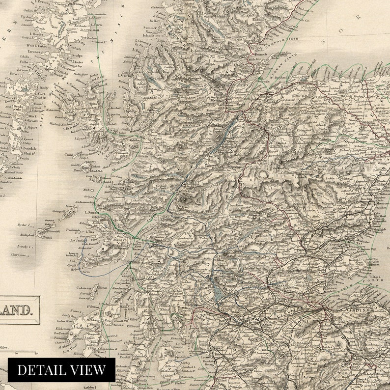 1855 Map of Scotland Old Scotland Map Historic Map of - Etsy