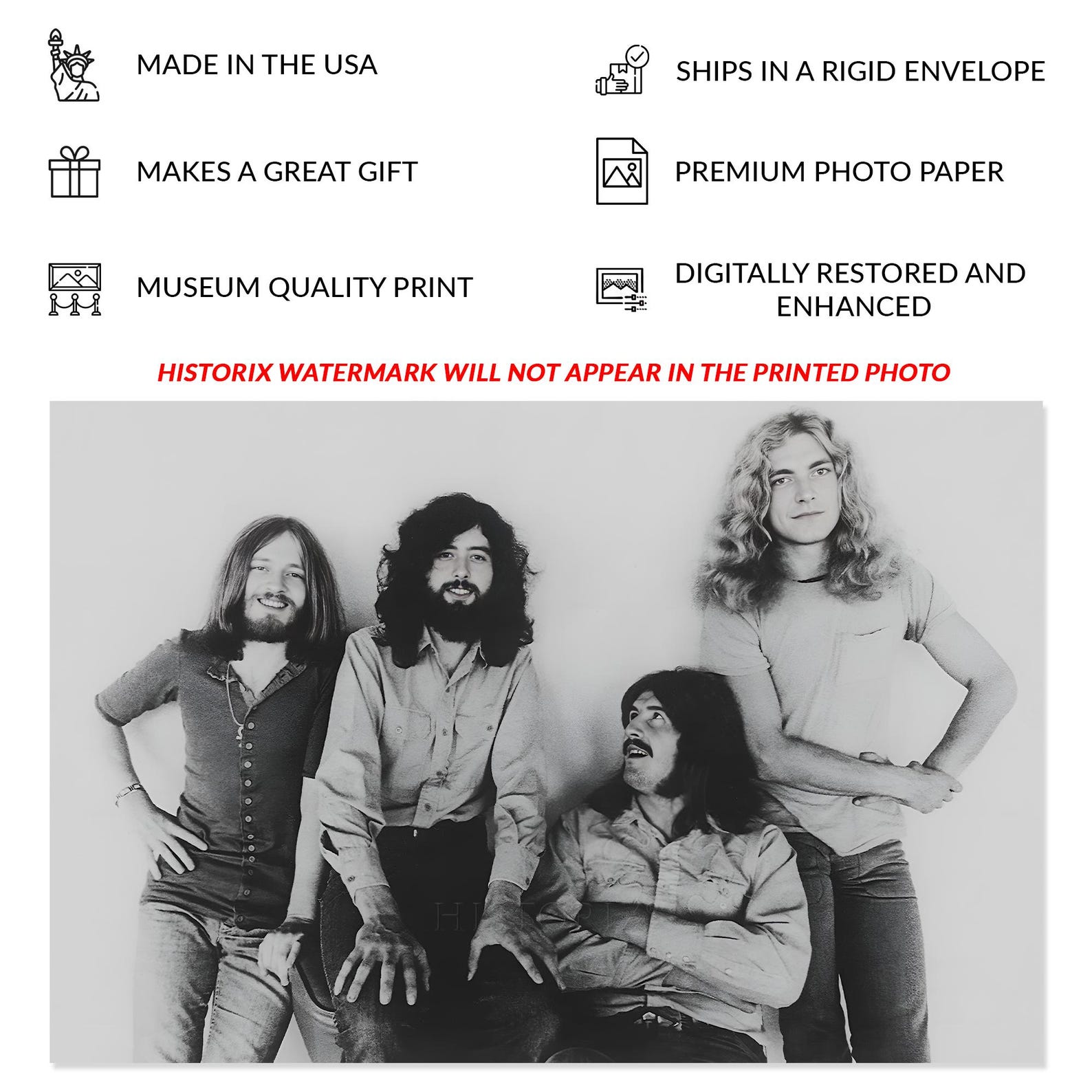 1971 Led Zeppelin Photo Print - Vintage Led Zeppelin Poster Print - Old ...