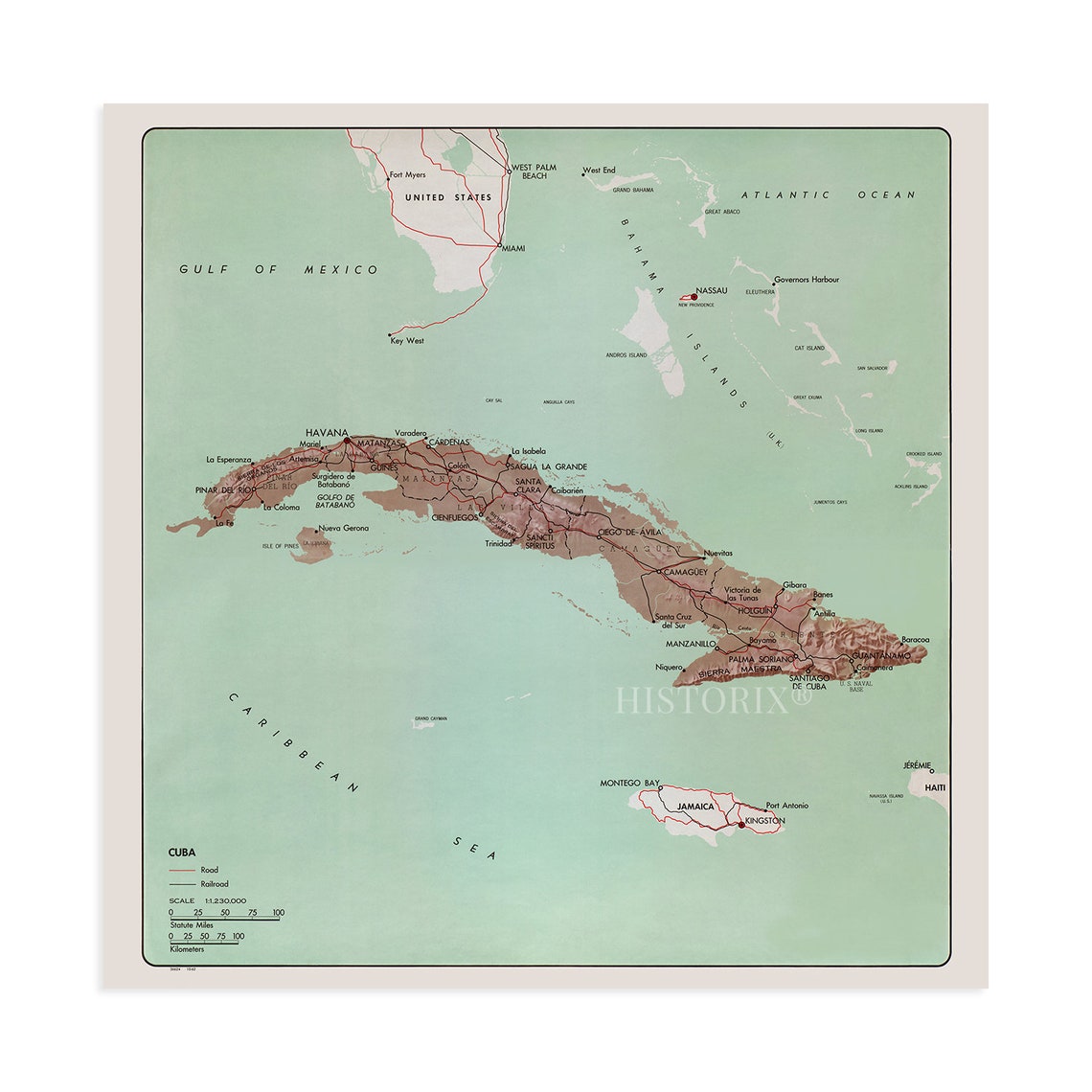 1962 Cuba Map Print - Vintage Map of Cuba Poster - Old Mapa De Cuba ...