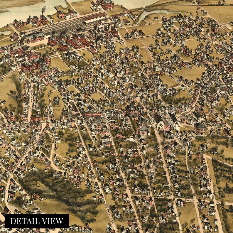 1886 Beverly Massachusetts Map Old Map of Beverly Essex County ...