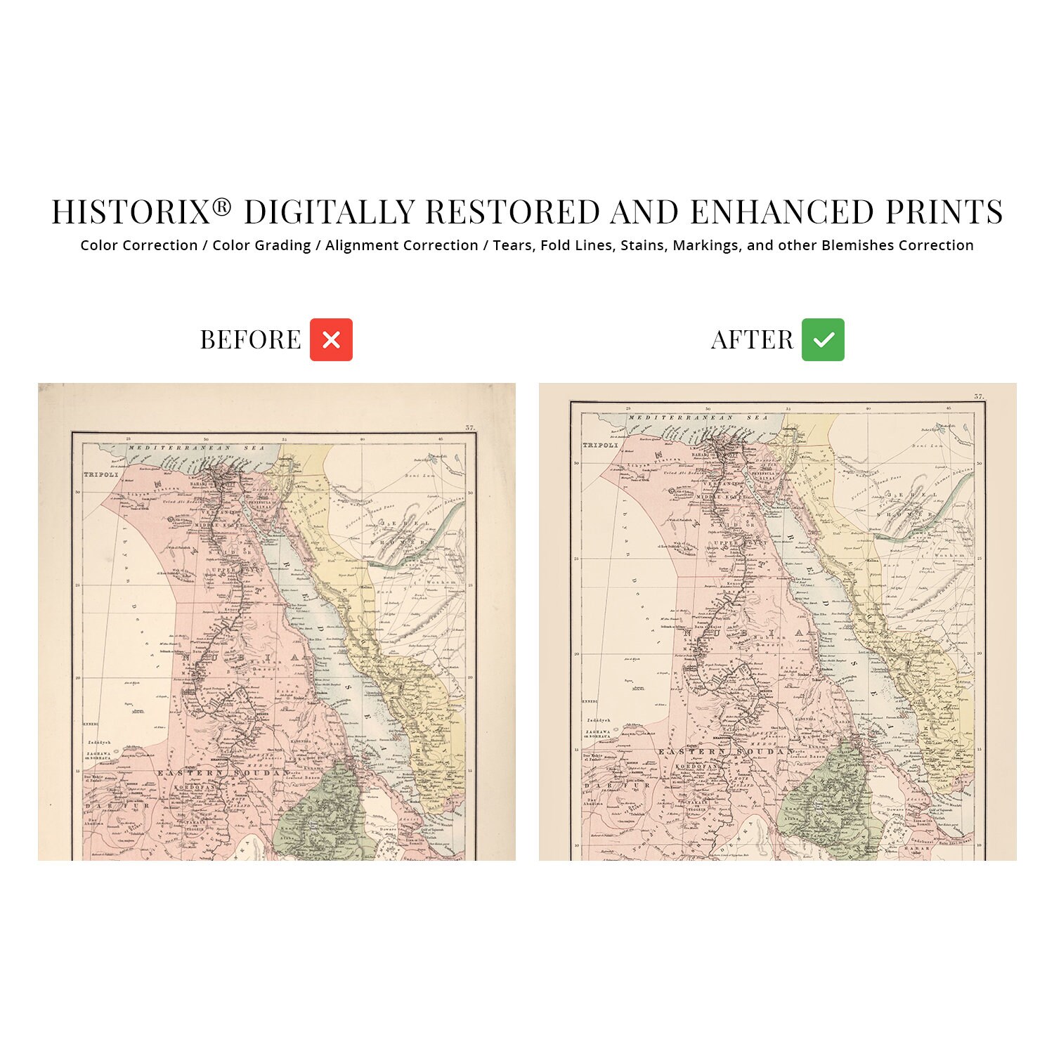 1885 Egypt Map Poster - Old Map of Ancient Egypt - History Map of Egypt ...