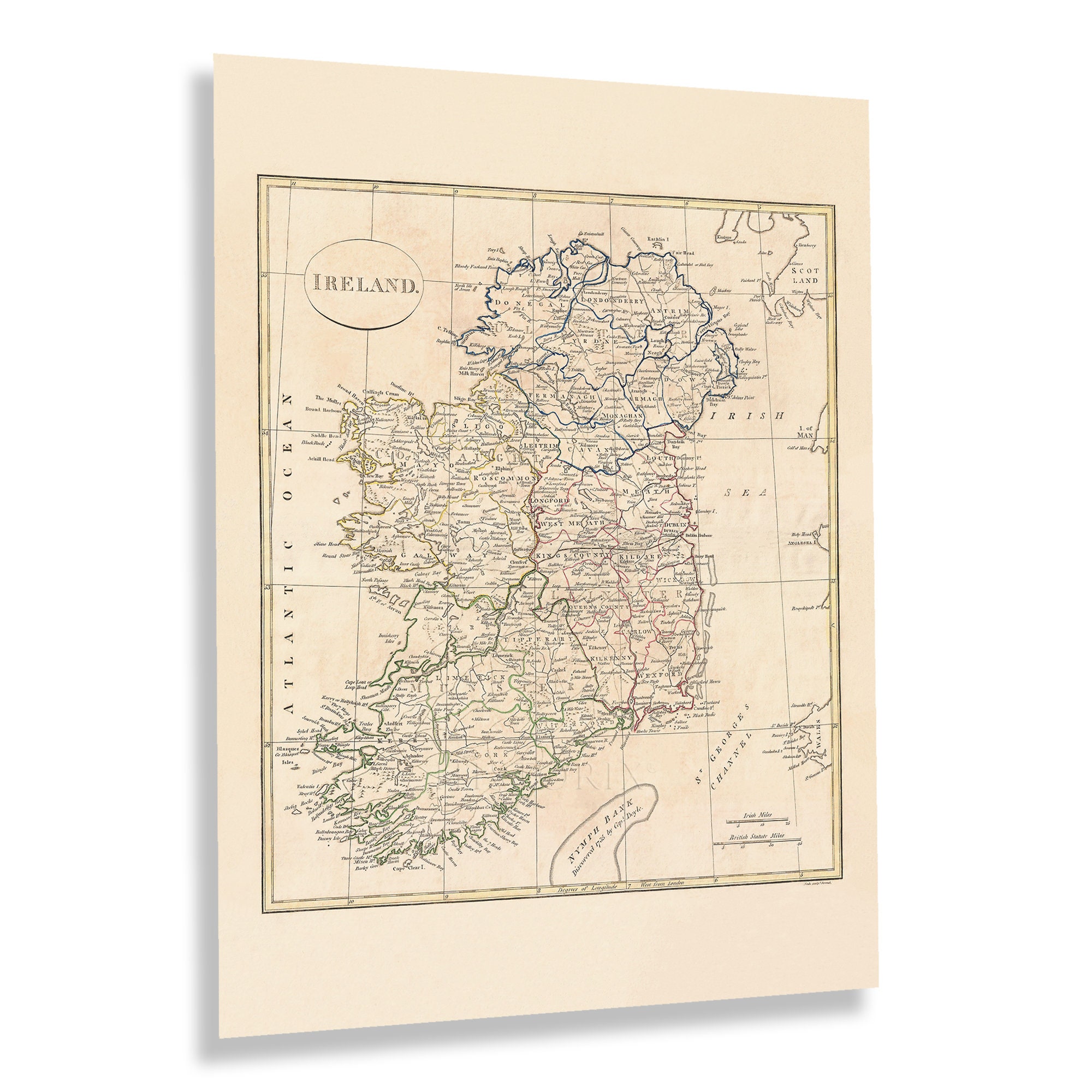 HISTORIX Vintage 1799 Ireland Map Poster Vintage Map of Ireland Wall ...