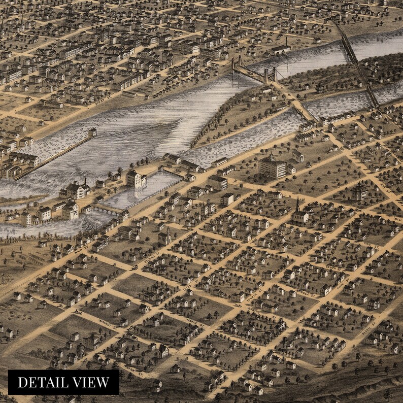 1867 Minneapolis & Saint Anthony Minnesota Map - Map of Minneapolis ...