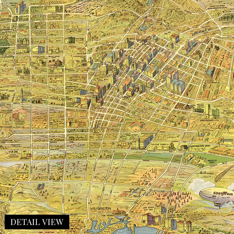 1932 Map of Los Angeles California Old Los Angeles Map History Map of ...