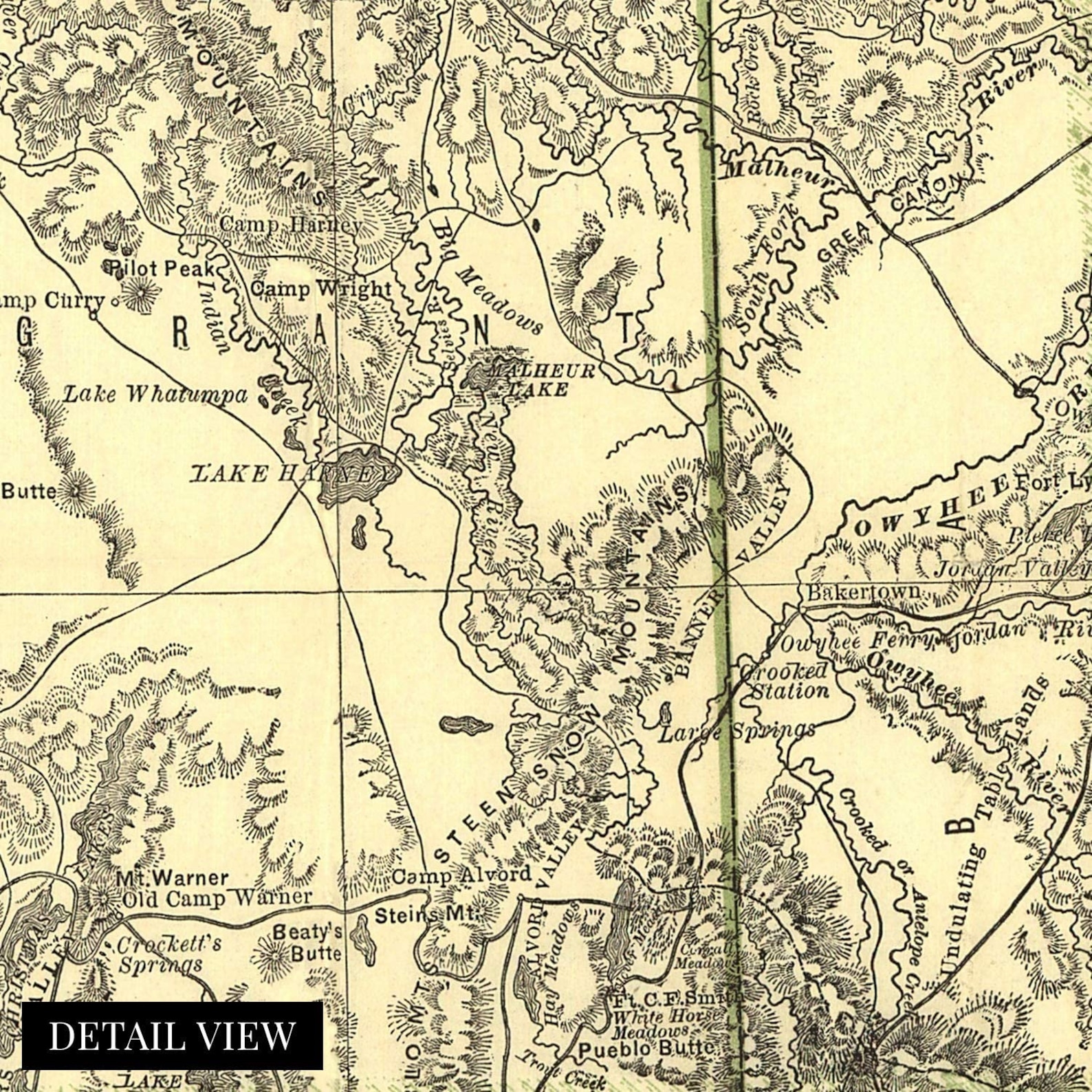 1876 Map of Oregon - Vintage Map of Oregon Wall Art - Oregon Map Print ...