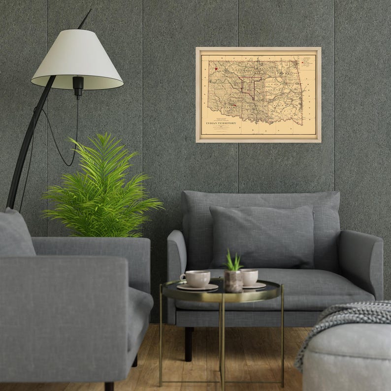 1887 Indian Territory Map - Etsy
