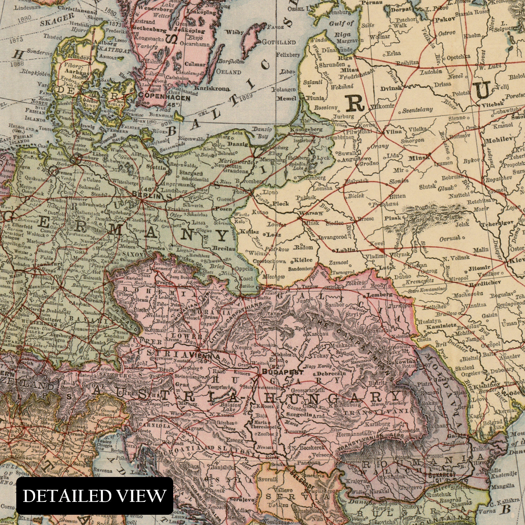 1912 Map of Europe Poster - Vintage Library Atlas Map of Europe Wall ...