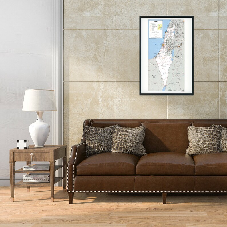 1988 Israel Map - Map of Israel Wall Art - Old Israel Wall Map History ...