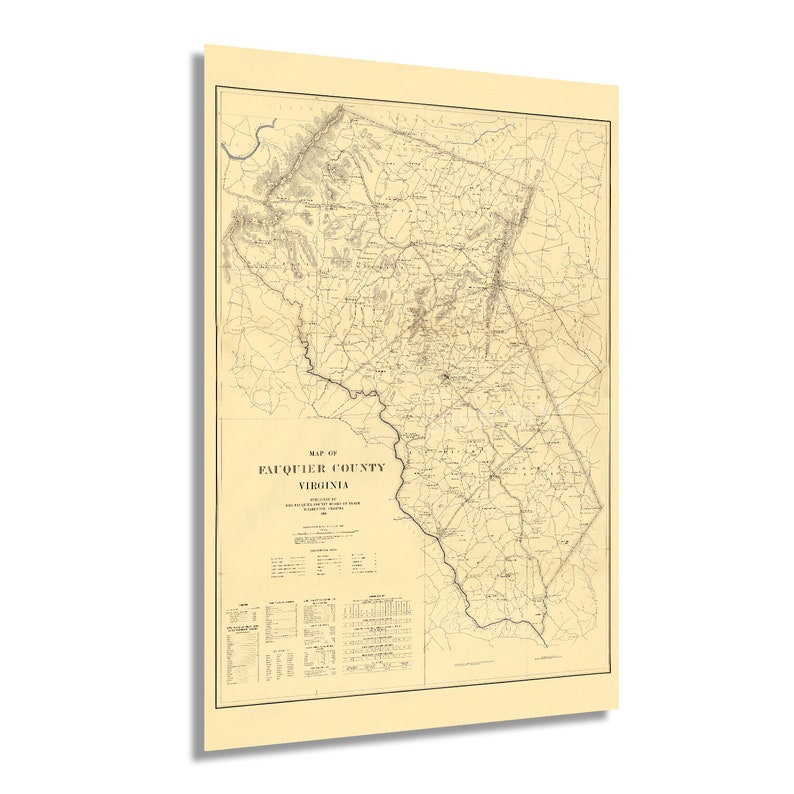 1914 Fauquier County Virginia Map Old Virginia Map History Map of ...