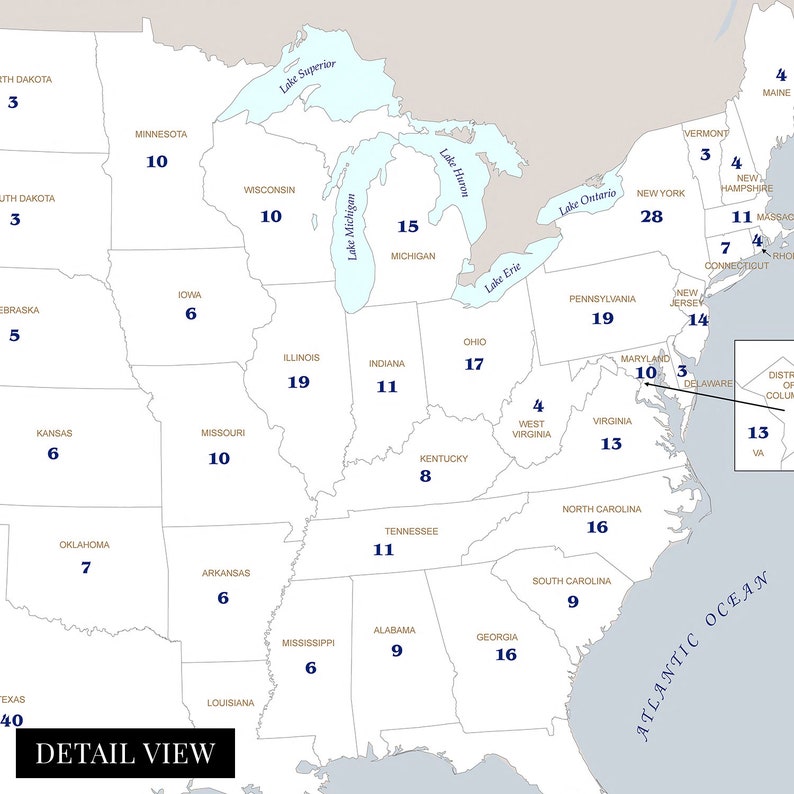 2024 Updated United States Electoral College Votes by State Map Poster ...