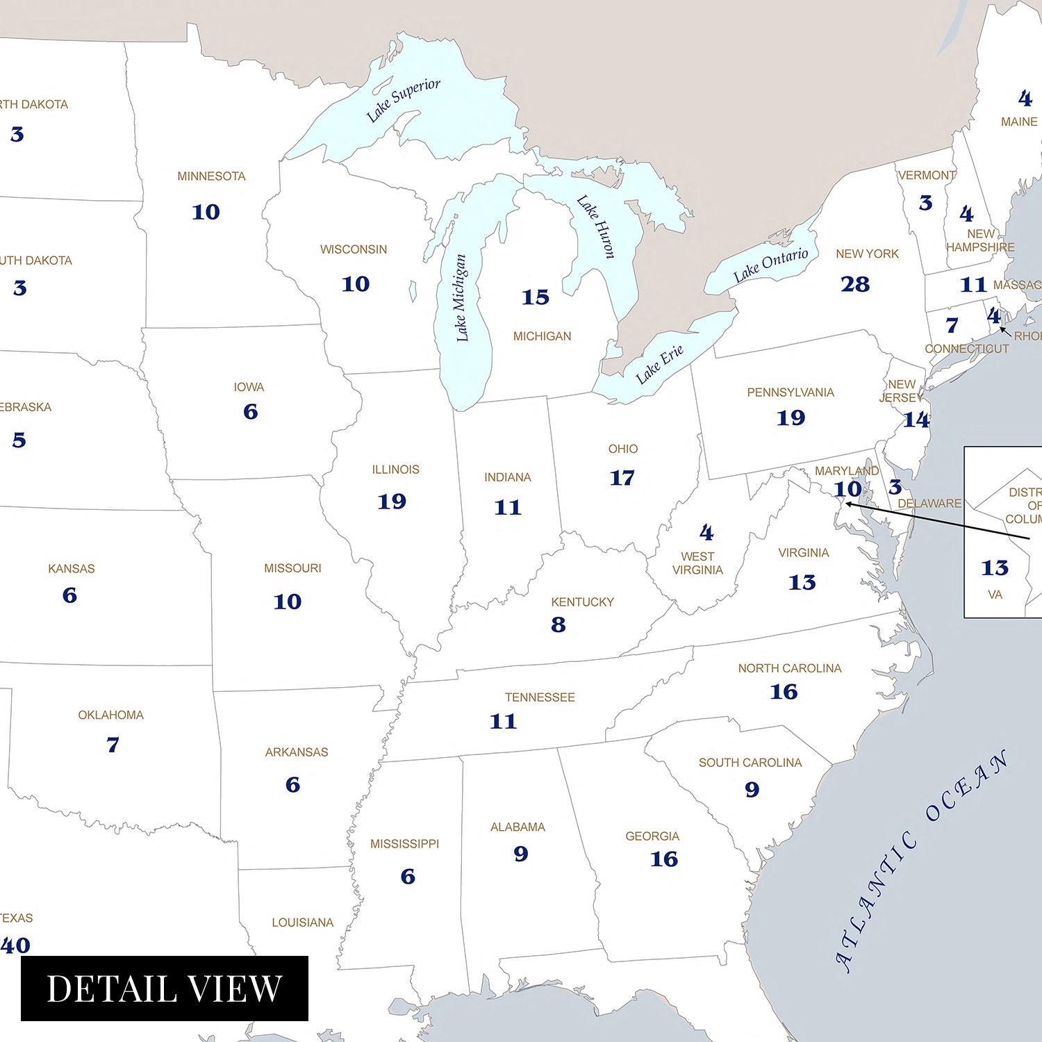 2024 Updated United States Electoral College Votes by State Map Poster ...