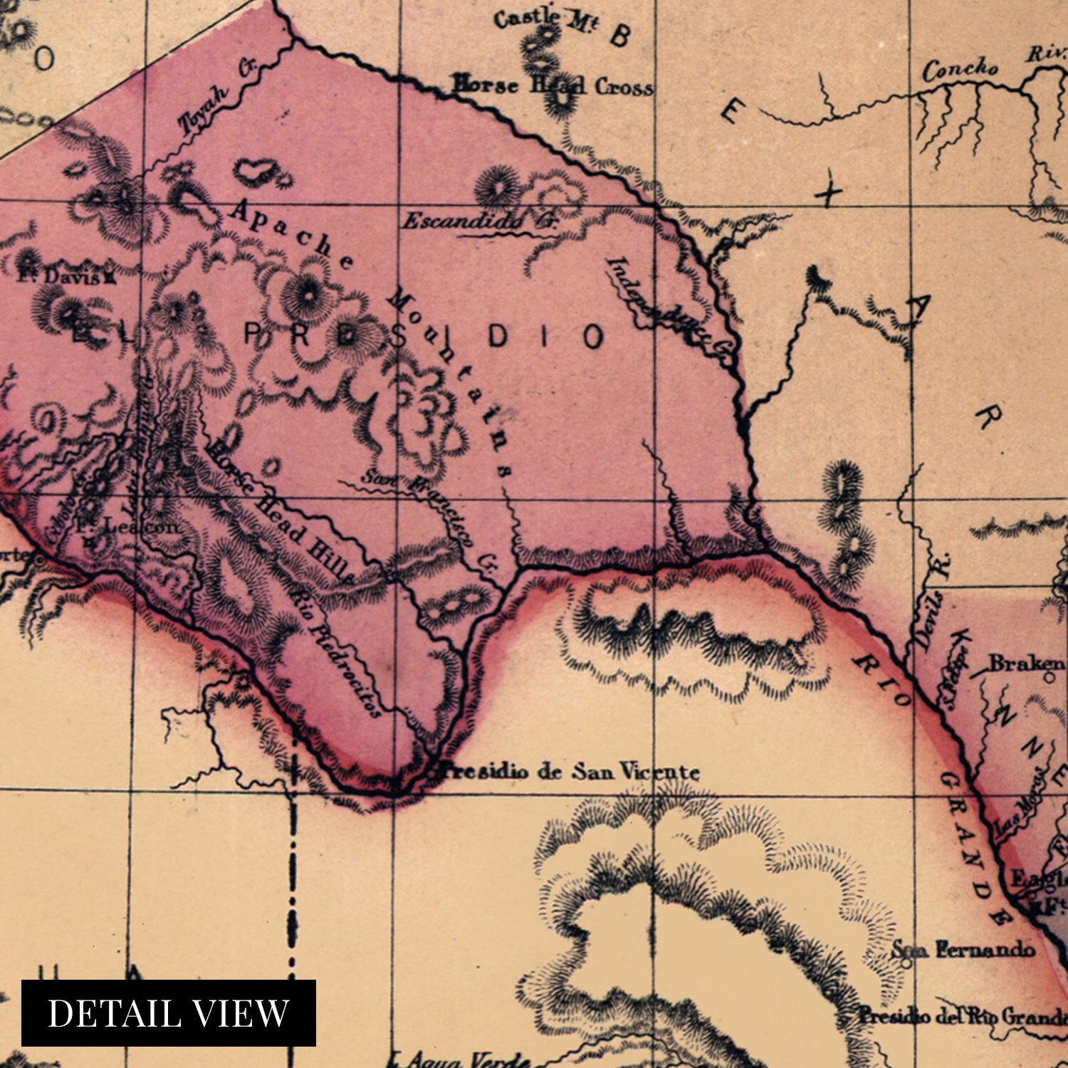 1866 Texas Map Poster - Vintage Texas Map - Texas Map Wall Art - Old ...