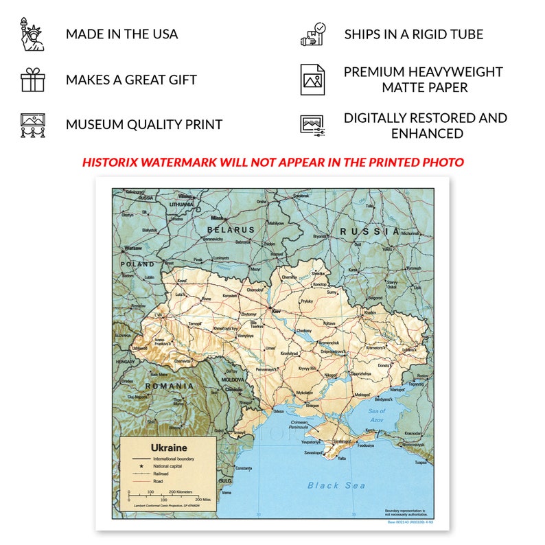 HISTORIX Vintage 1993 Ukraine Map Print Vintage Map of Ukraine Poster ...