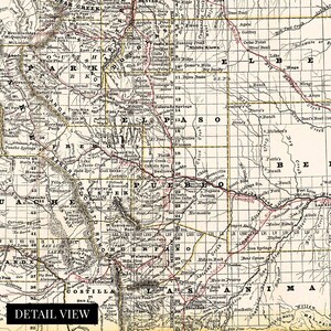 1879 Colorado Map Poster - Vintage Colorado Map - Old State Map of ...