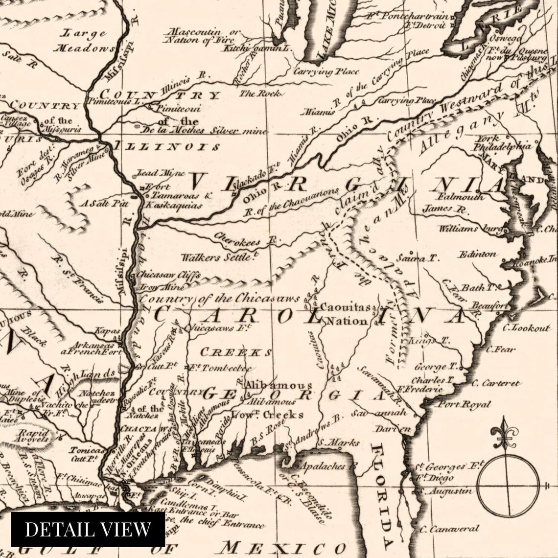 1763 Colonial America Map Vintage Map of Colonial America - Etsy