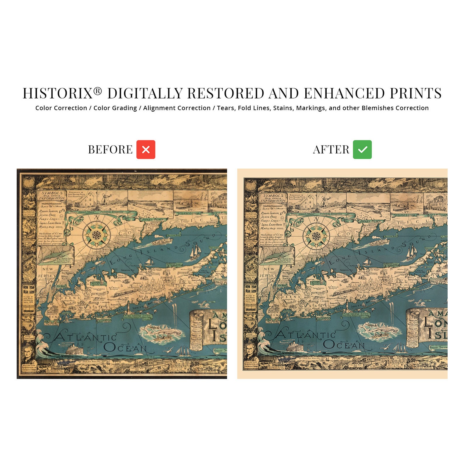 1933 Long Island NY Map Old Map of Long Island NY Vintage Long Island ...