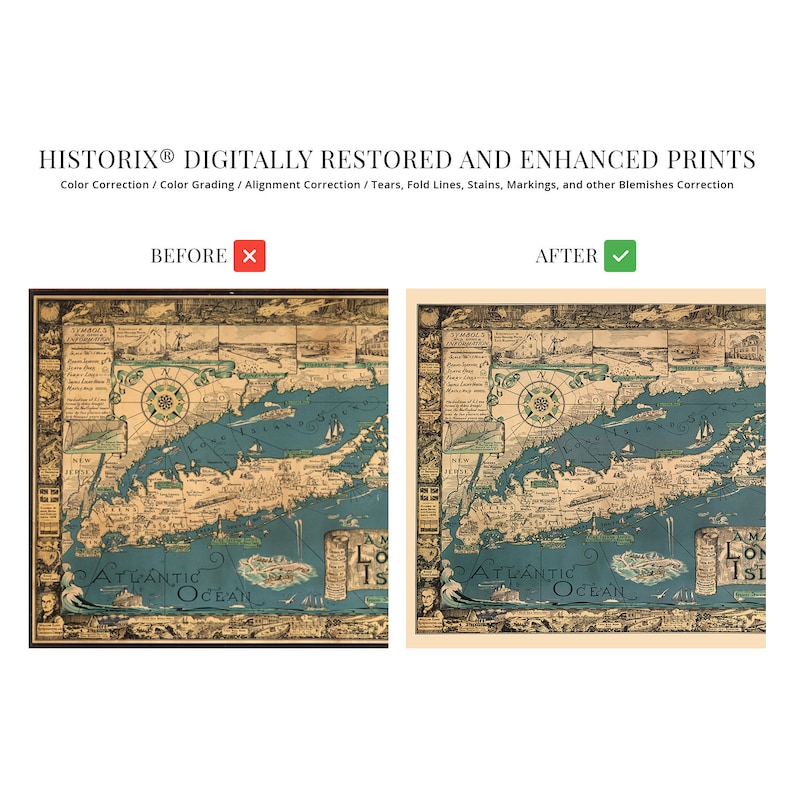 1933 Long Island NY Map - Old Map of Long Island NY - Vintage Long ...