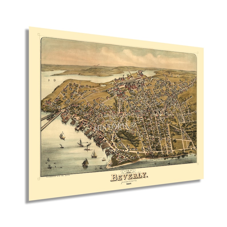 1886 Beverly Massachusetts Map - Old Map of Beverly Essex County ...