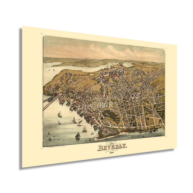 1886 Beverly Massachusetts Map Old Map of Beverly Essex County ...