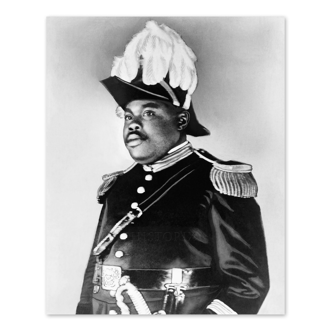 1923 Marcus Garvey Poster Photo - Vintage Portrait Photo of Marcus ...