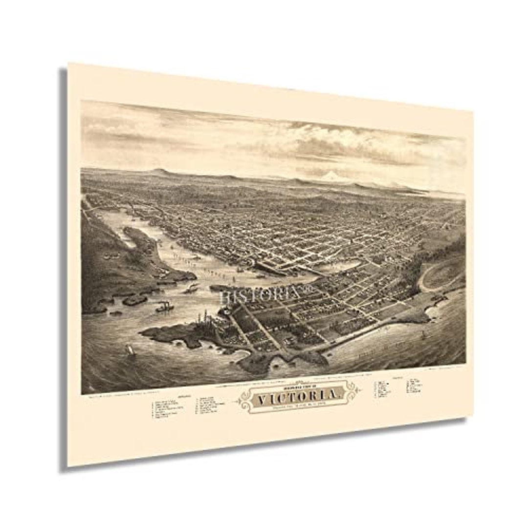 1878 Victoria Canada Map - Old Victoria BC Canada Map - History Map of ...