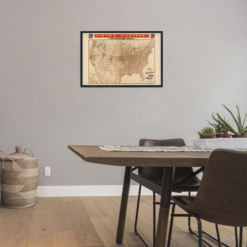 1892 United States Map Vintage Map of United States Wall Art Old Wall ...