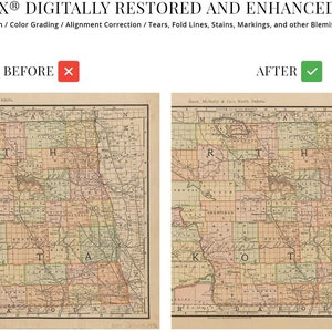 1892 North Dakota State Map - Vintage Map of North Dakota Wall Art ...