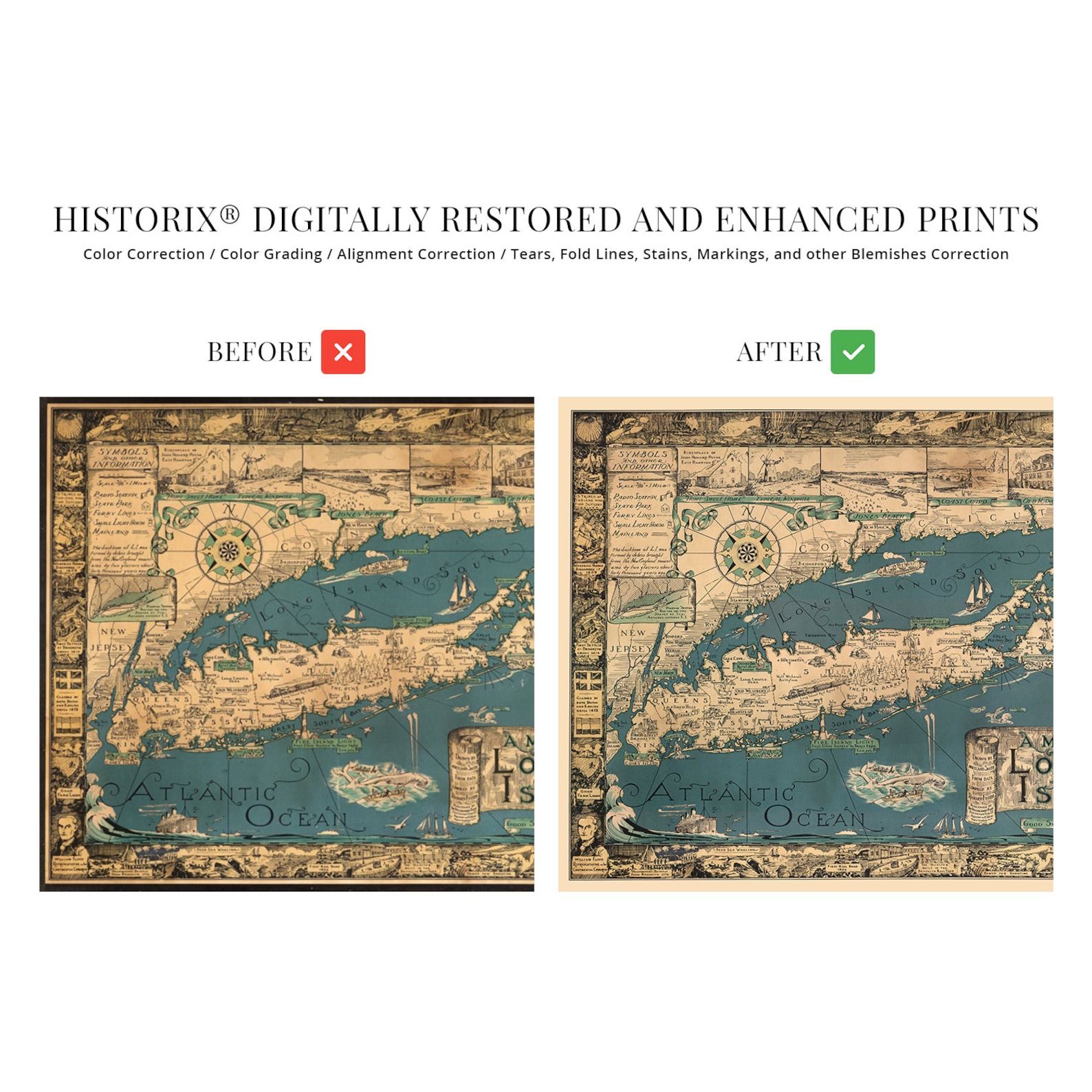 1933 Long Island NY Map Old Map of Long Island NY Vintage Long Island ...