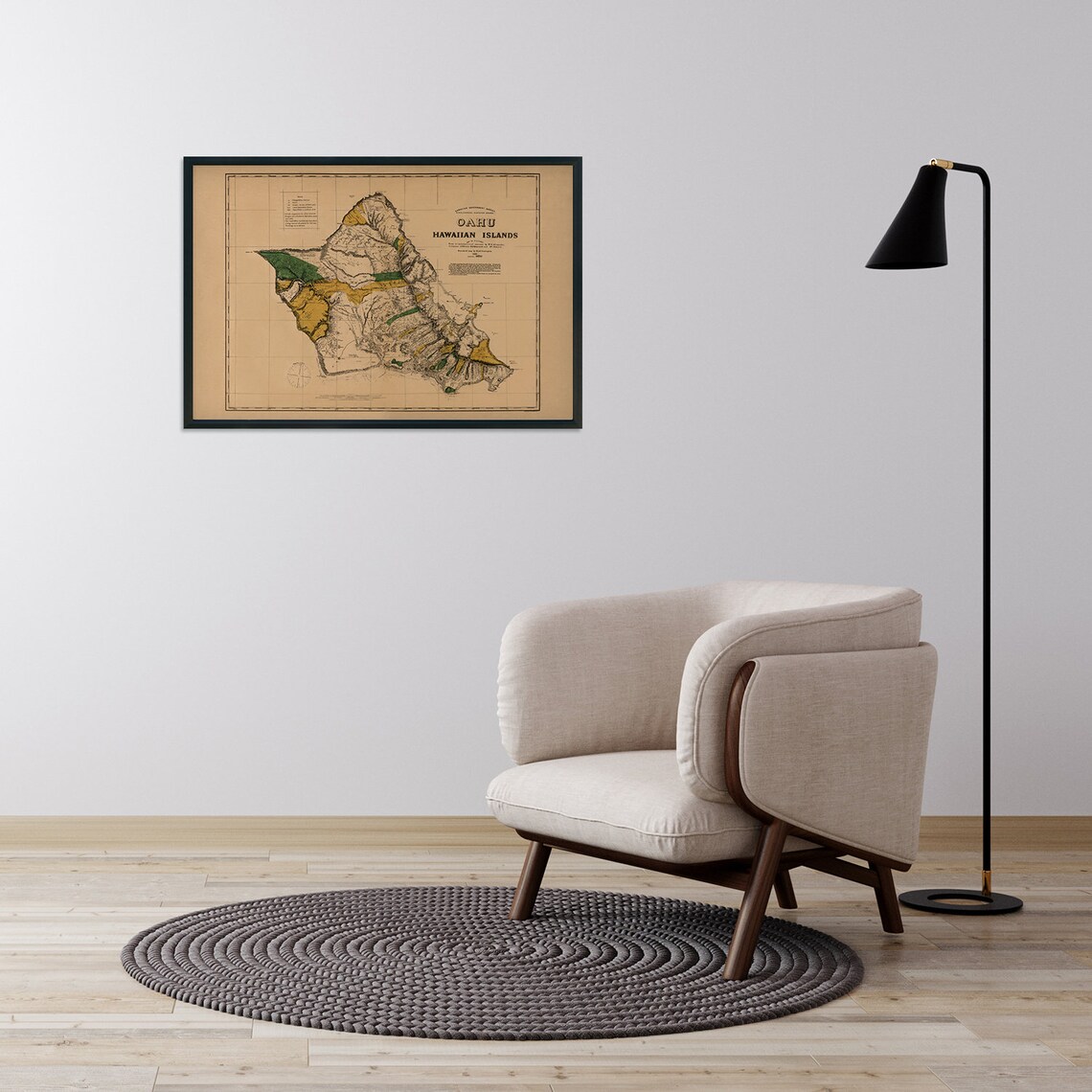 1881 Oahu Hawaii Vintage Map Vintage Map of Oahu Hawaii Wall - Etsy