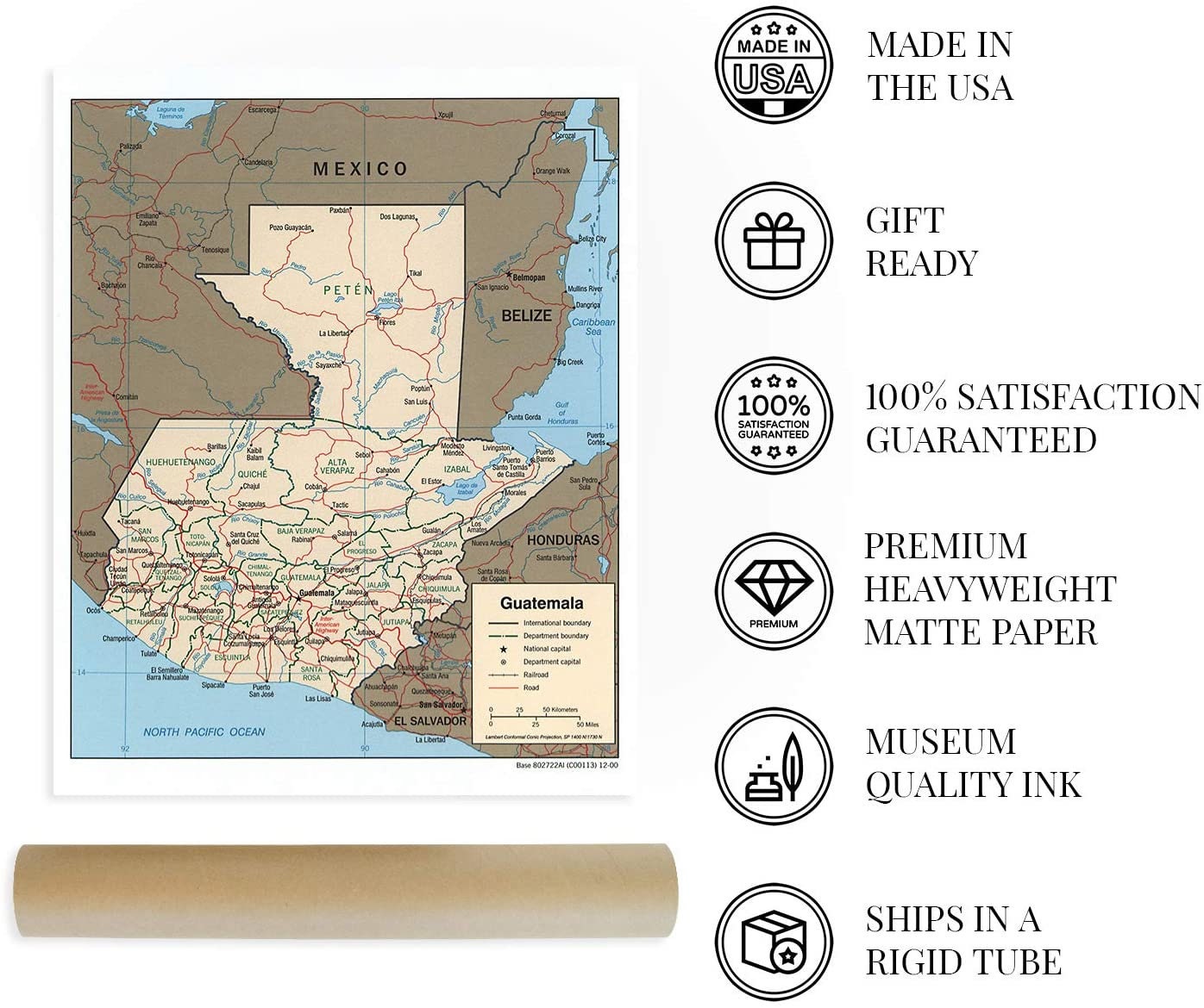 2000 Guatemala Map Poster Mapa De Guatemala Guatemala Poster Print Map ...