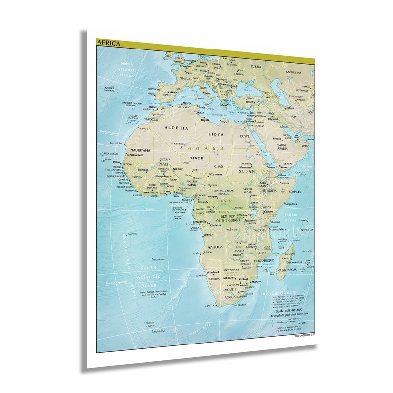 2021 Africa Map - Map of Africa Poster Print - Africa Wall Map - Africa ...
