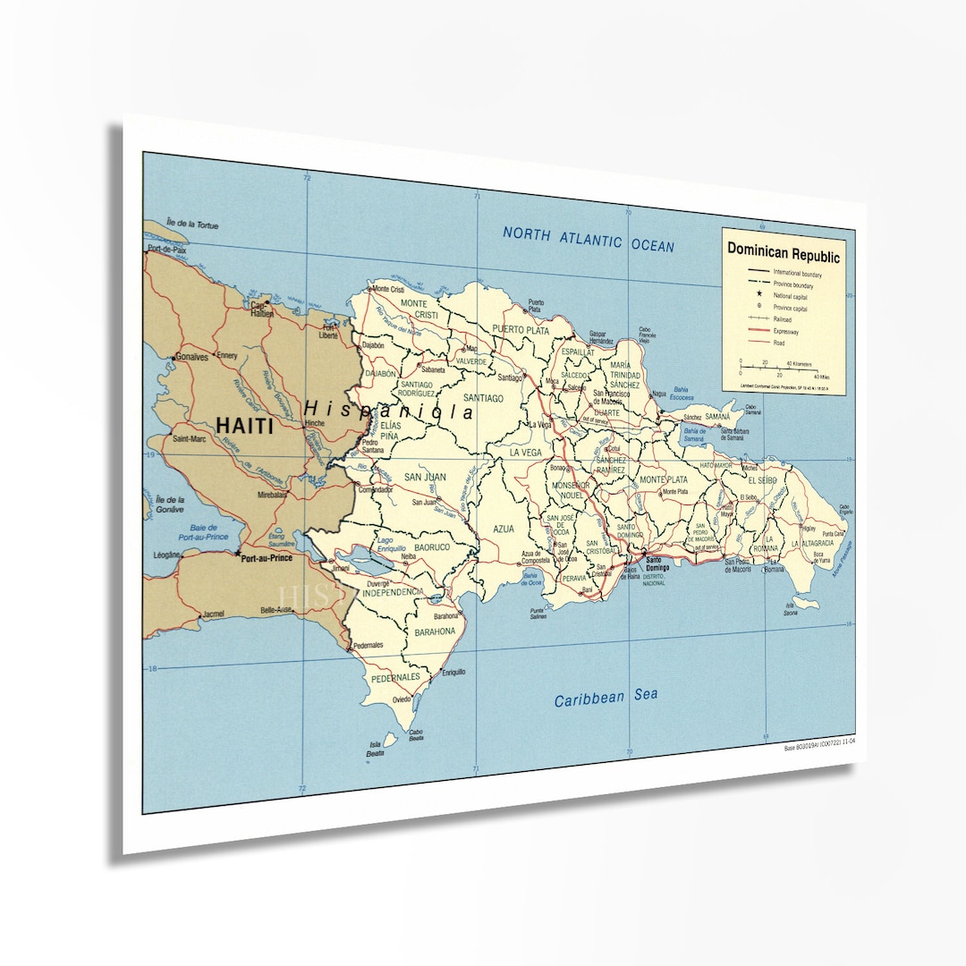 2004 Dominican Republic Map Poster - Dominican Republic Wall Art ...