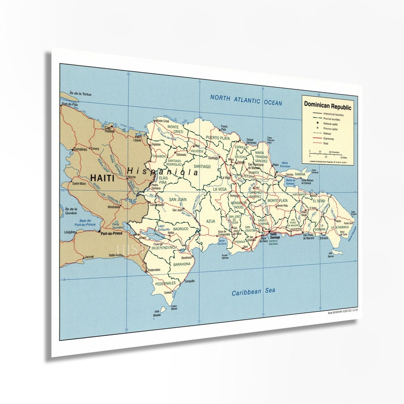 2004 Dominican Republic Map Poster - Dominican Republic Wall Art ...