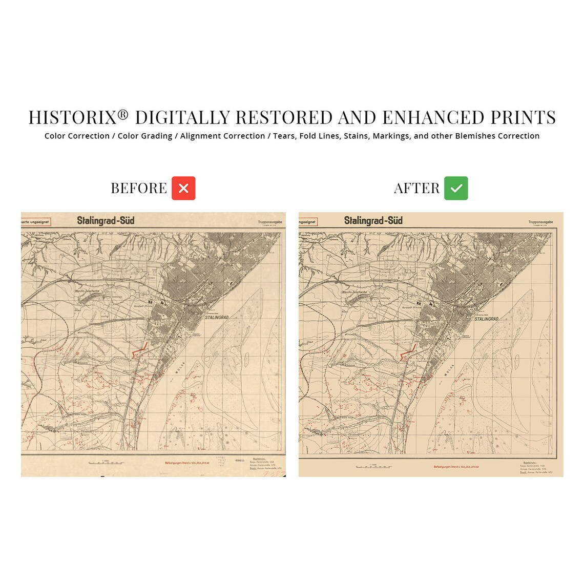 1942 Stalingrad Russia Map Poster Map of Volgograd Russia - Etsy