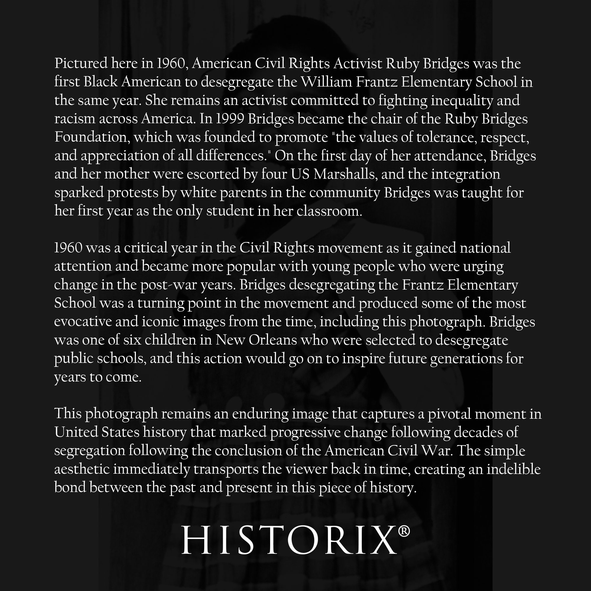 1960 Ruby Bridges Poster Photo - Vintage Photo of Six-year-old Black ...