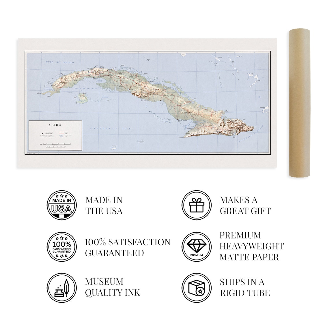 1960 Vintage Cuba Map - Vintage Map of Cuba - History Map of Cuba ...