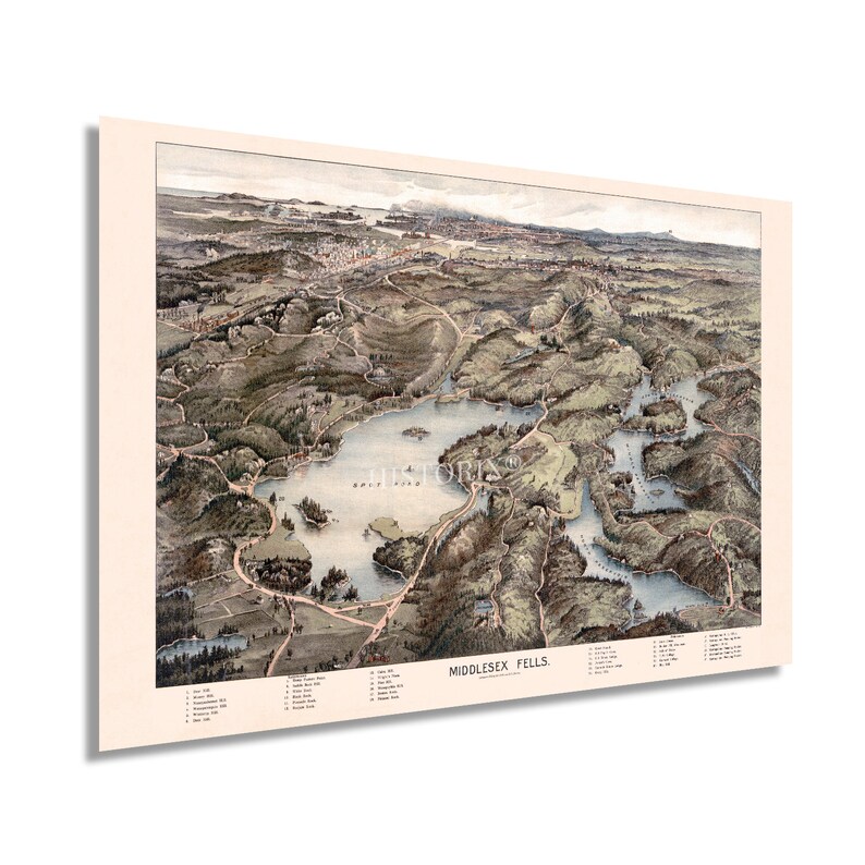 1903 Middlesex Fells Map Old Middlesex Fells Reservation Map History ...