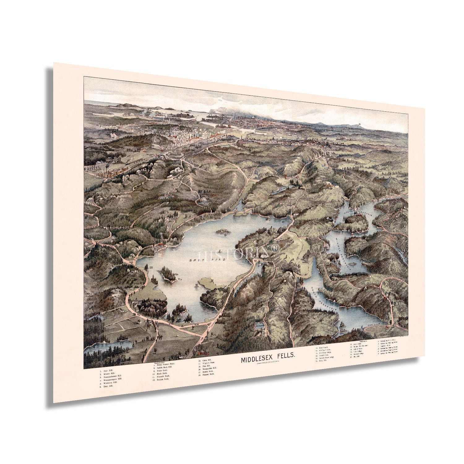 1903 Middlesex Fells Map Old Middlesex Fells Reservation Map History ...