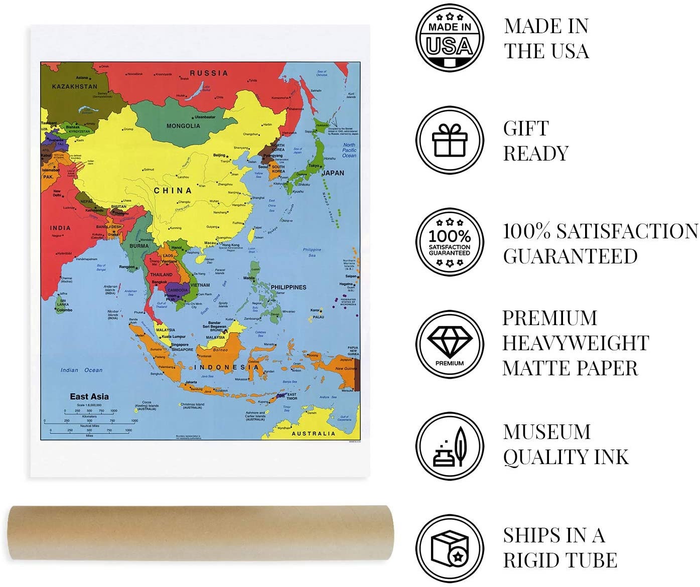 2004 East Asia Map Asia Map Poster East Asia Wall Art Map of Asia ...