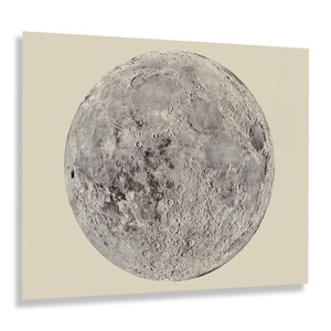 1971 Surface of the Moon Map Poster - Vintage Map of the Moon Wall Art ...