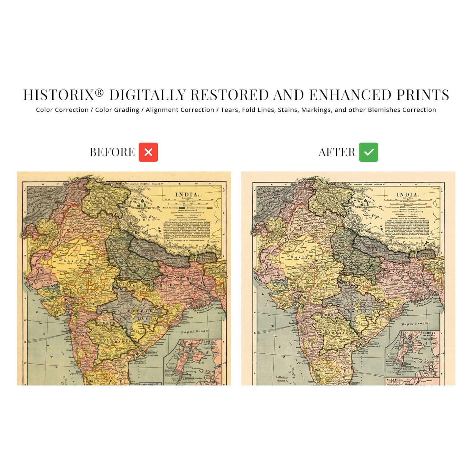 1903 India Map Poster - Vintage Map of India Wall Art - History Map of ...