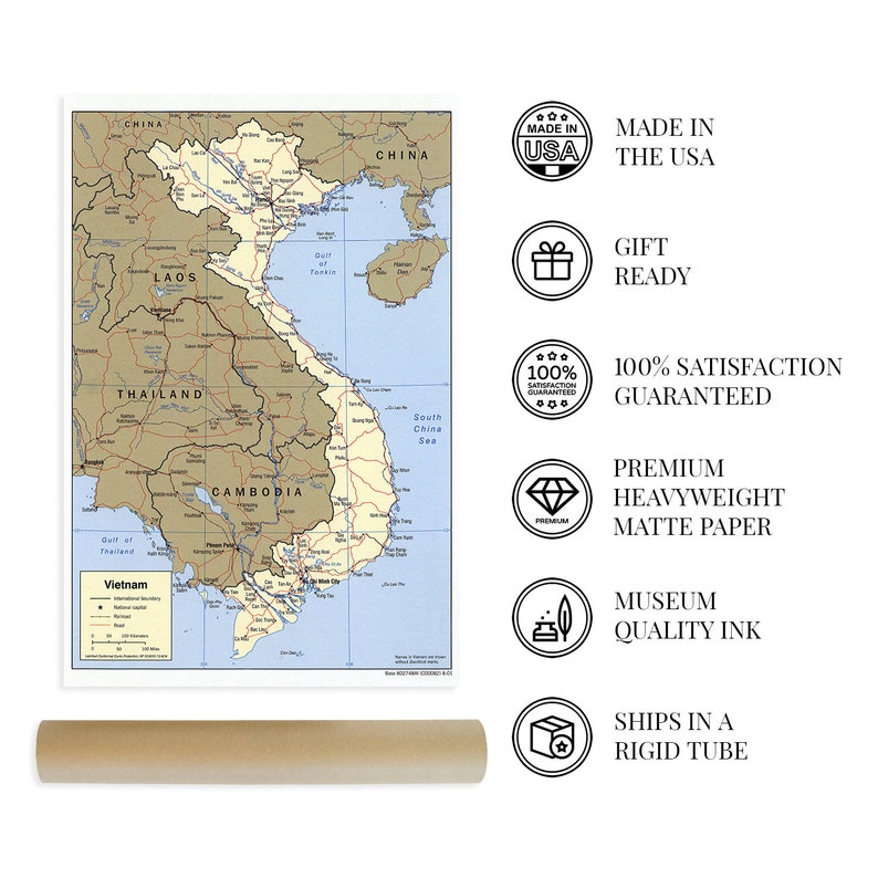 2001 Map of Vietnam Vietnam Map Poster Vietnam Wall Poster - Etsy