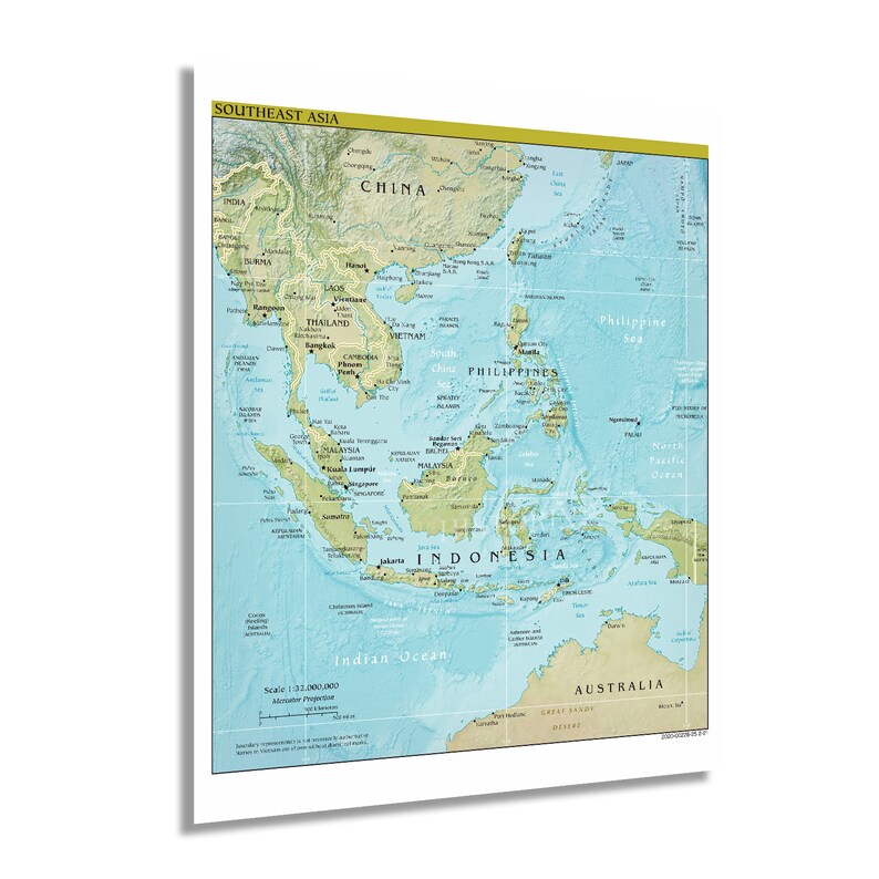 2021 Southeast Asia Map South East Asia Wall Map SE Asia - Etsy