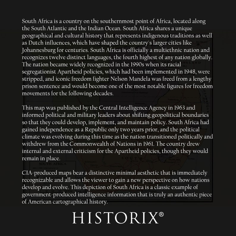 1963 South Africa Map Print - Vintage Map of South Africa Wall Art ...