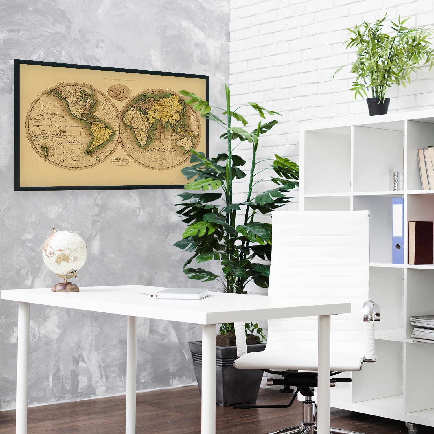 1795 Map of the World Vintage Map Wall Art Decor Large - Etsy