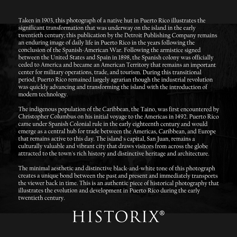 1903 A Native Hut in Puerto Rico Poster Photo - Vintage Photo of A ...