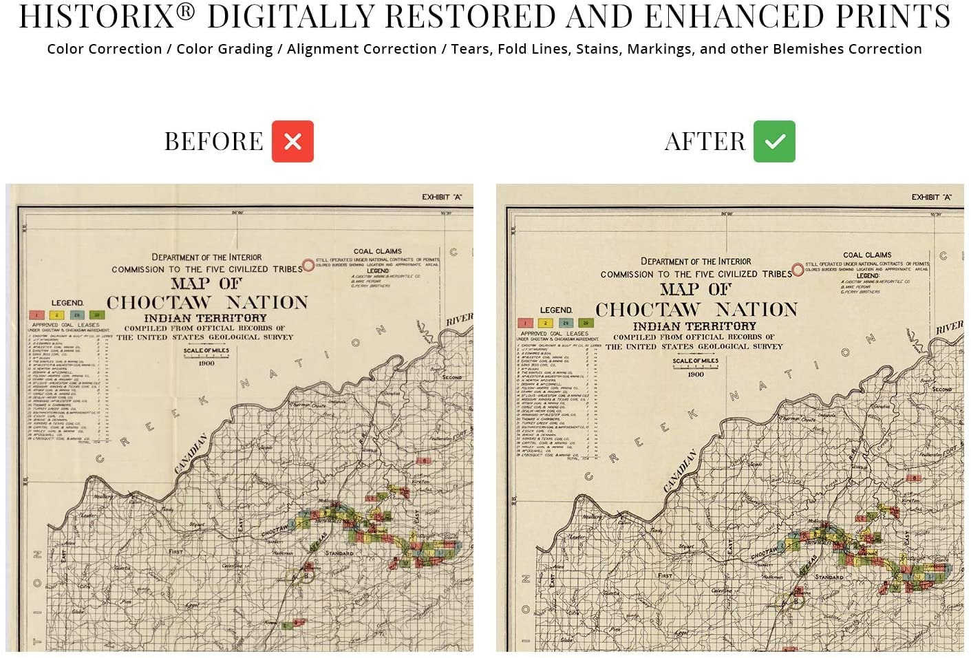 1900 Choctaw Nation Indian Territory Map - Vintage Map of Choctaw ...