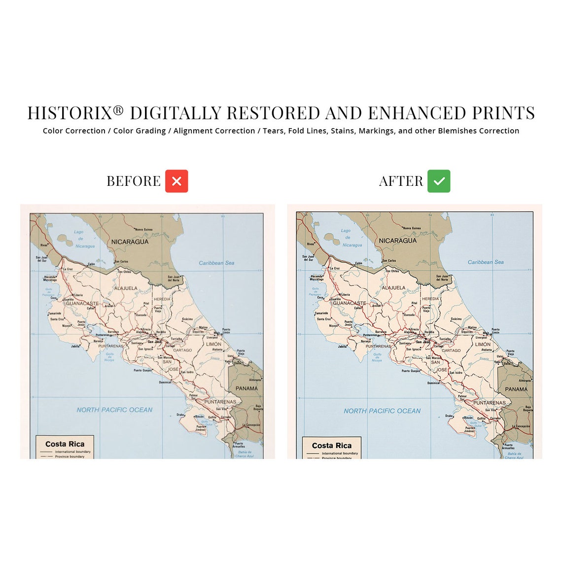 1987 Costa Rica Map Old Wall Map of Costa Rica History Map of San Jose ...