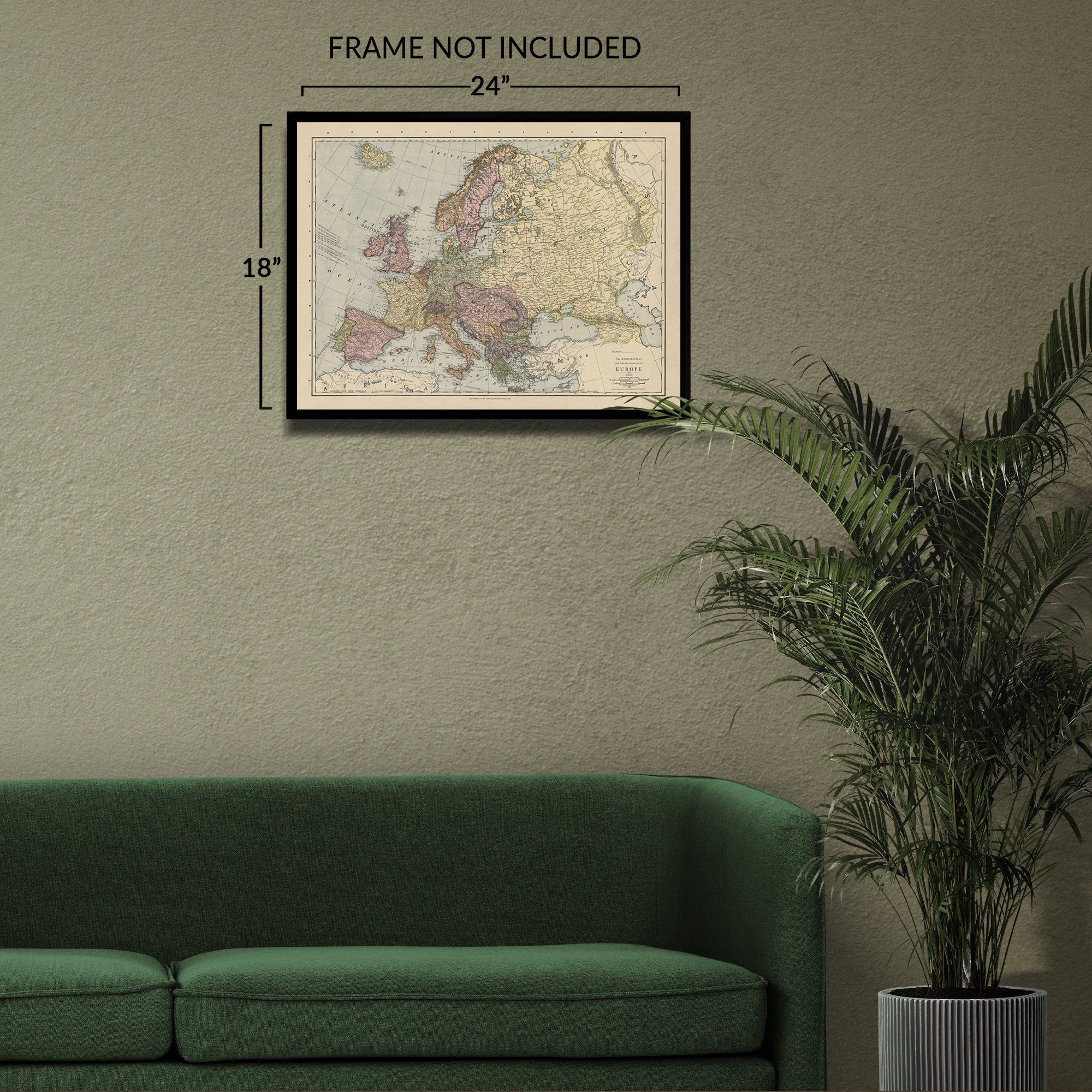 1912 Map of Europe Poster - Vintage Library Atlas Map of Europe Wall ...
